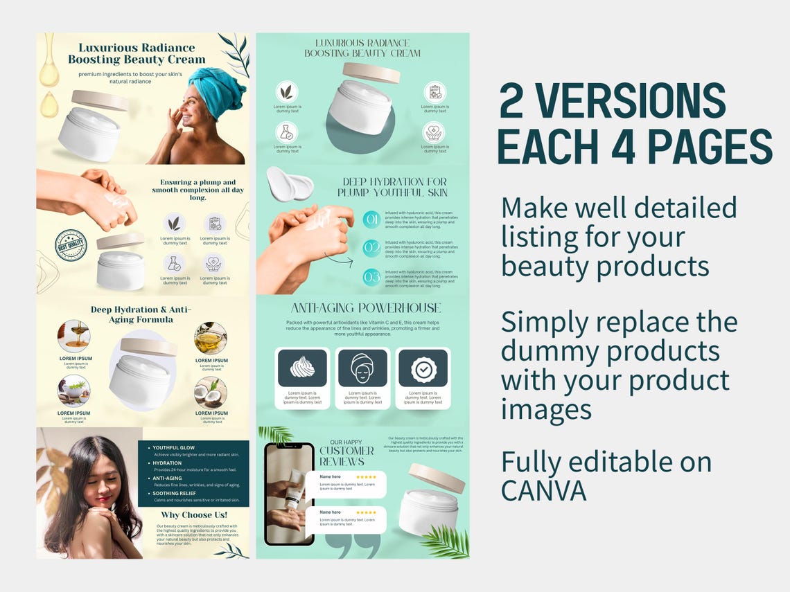 Amazon A Plus Content Templates Beauty Products, Amazon EBC Templates ...