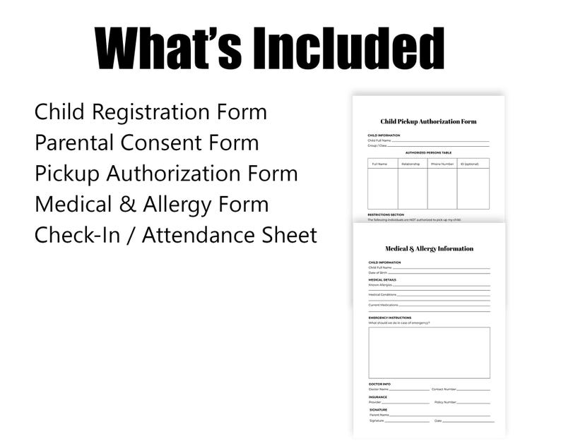 Children’s Ministry Forms Canva Template Bundle | Registration, Consent ...
