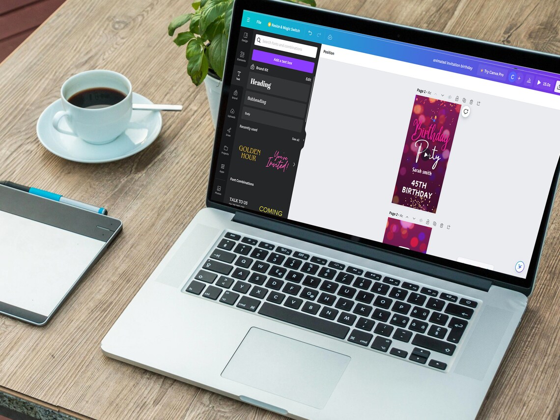 Editable Animated Invitation Template, Video Animate Birthday Wish ...