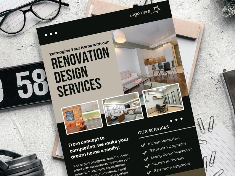 Interior Design Services Flyer: Canva Template (digital Download) - Etsy