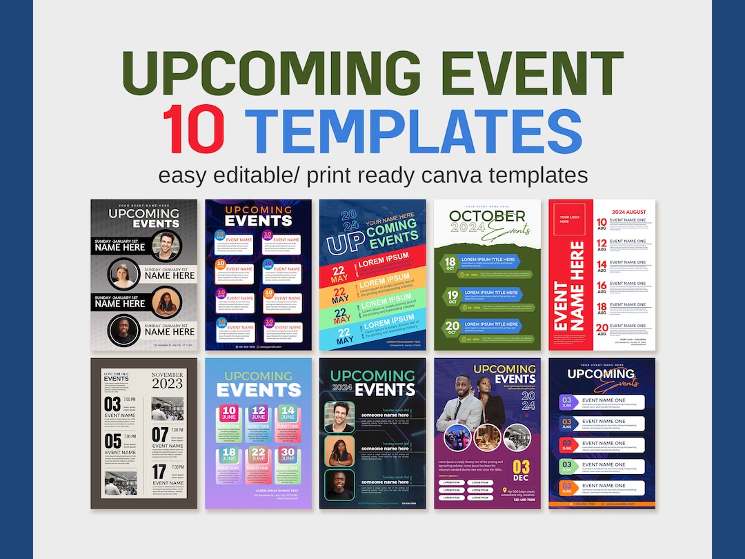 Event Flyer Templates: 10 Editable Canva Designs (A4) - Etsy