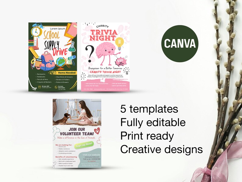 Editable Charity Event Poster Design, Fundraiser Event, Canva Template ...