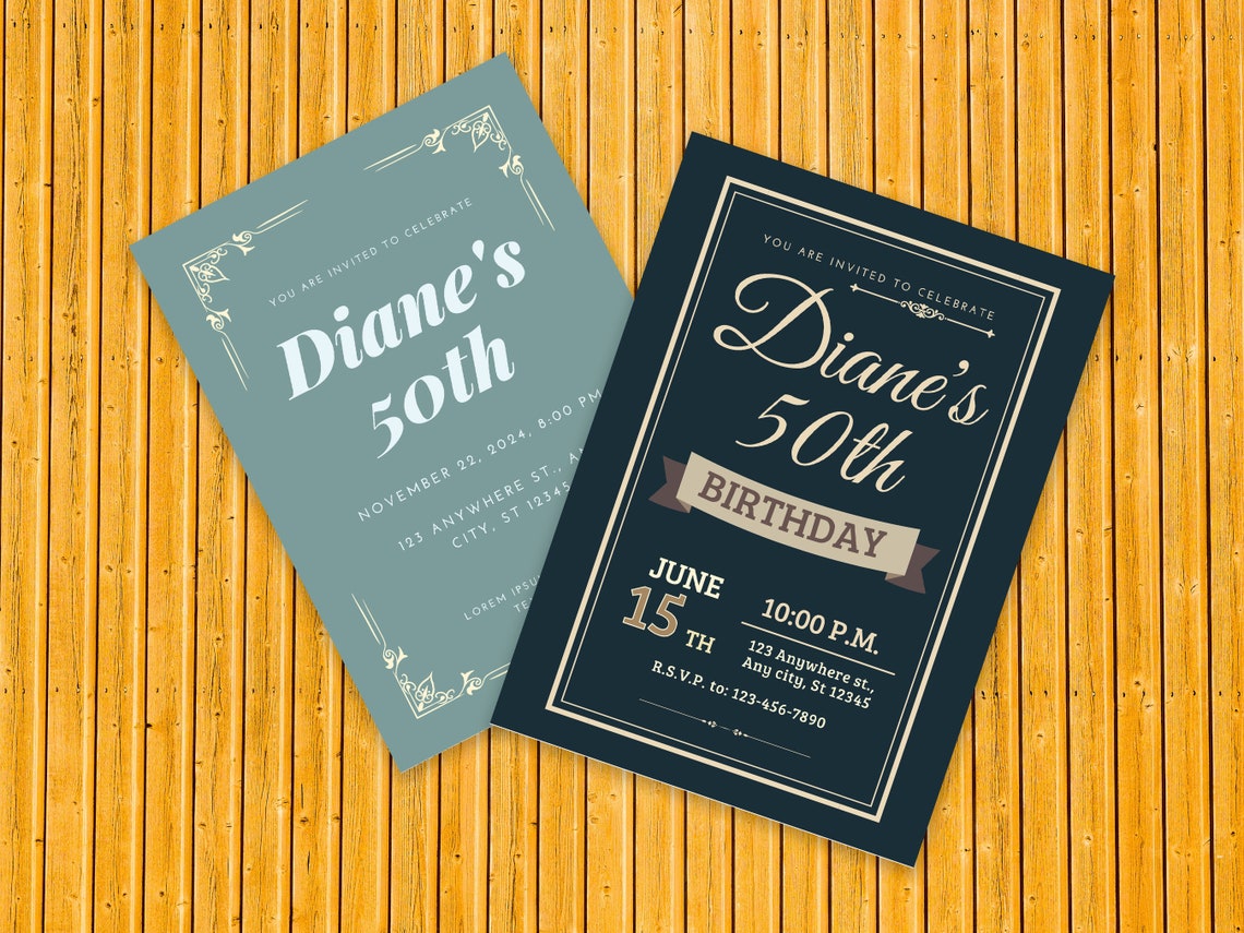 Vintage Birthday Themed Invitation Cards, Vintage Birthday Invitation ...