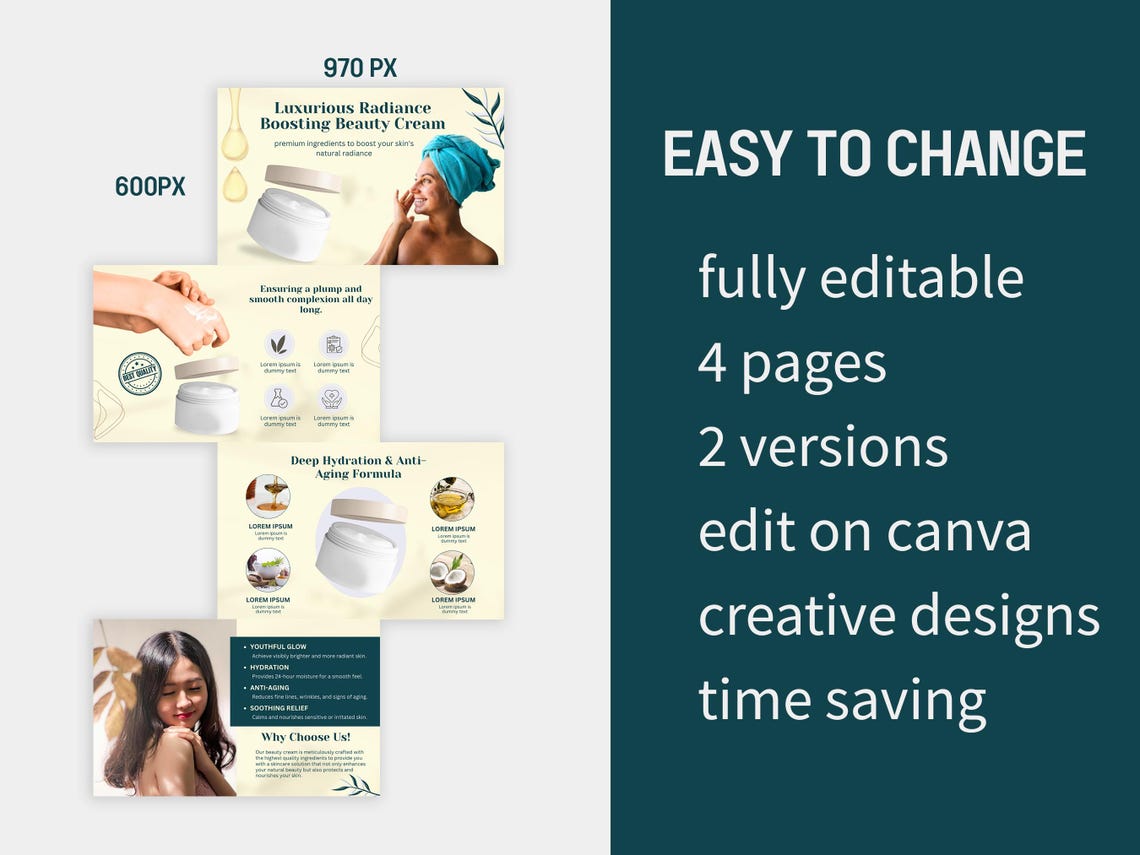 Amazon A Plus Content Templates Beauty Products, Amazon EBC Templates ...