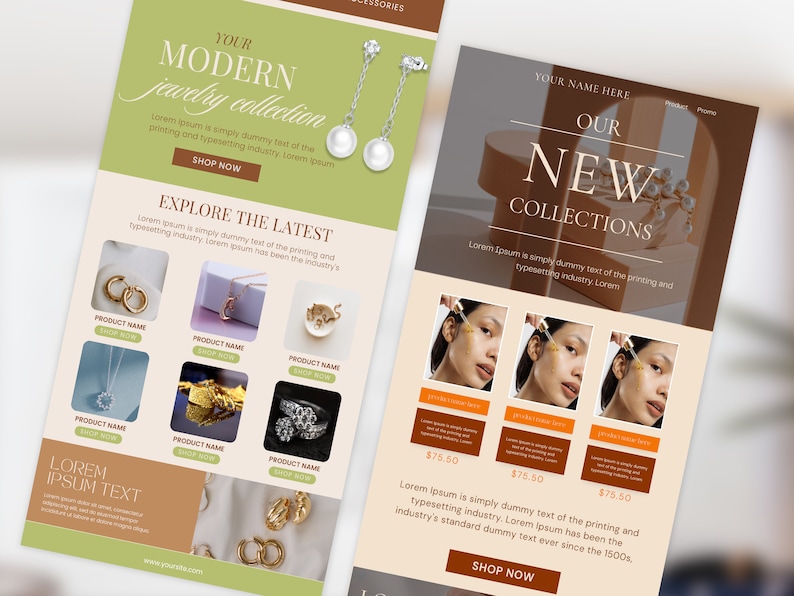 Jewelry Business Email Template: Canva & Mailchimp Designs (digital ...