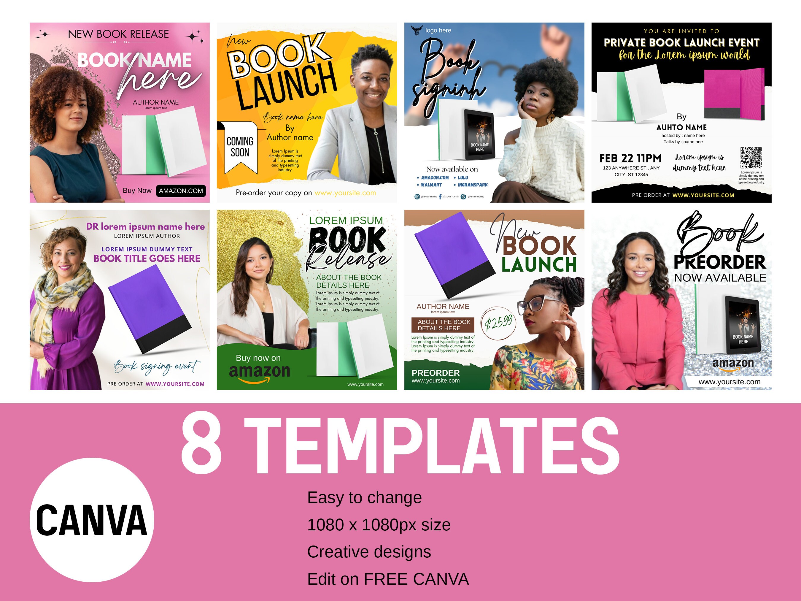Book Launch Editable Templates, Book Release, Instagram Book Launch ...