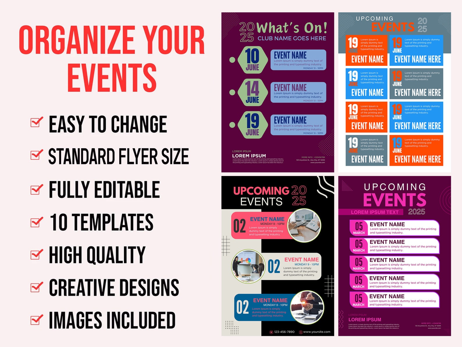 Editable Event Schedule Templates: Canva Flyer Bundle (digital Download ...