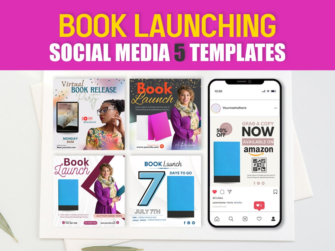 Book Launching Invitation Template, Book Event Template, Book Launch ...