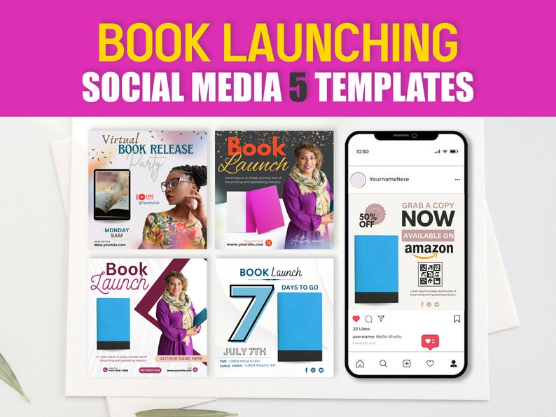 Book Launching Invitation Template, Book Event Template, Book Launch ...