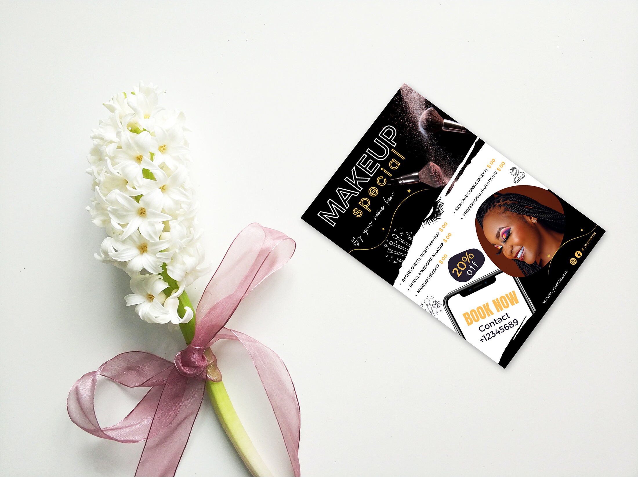 DIY Makeup Services Flyer, Makeup Service Flyer, Editable Makeup Flyer ...