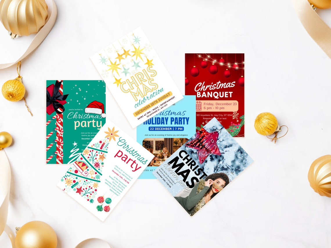 Editable Christmas Party Invitation, Printable Christmas Party Flyer ...