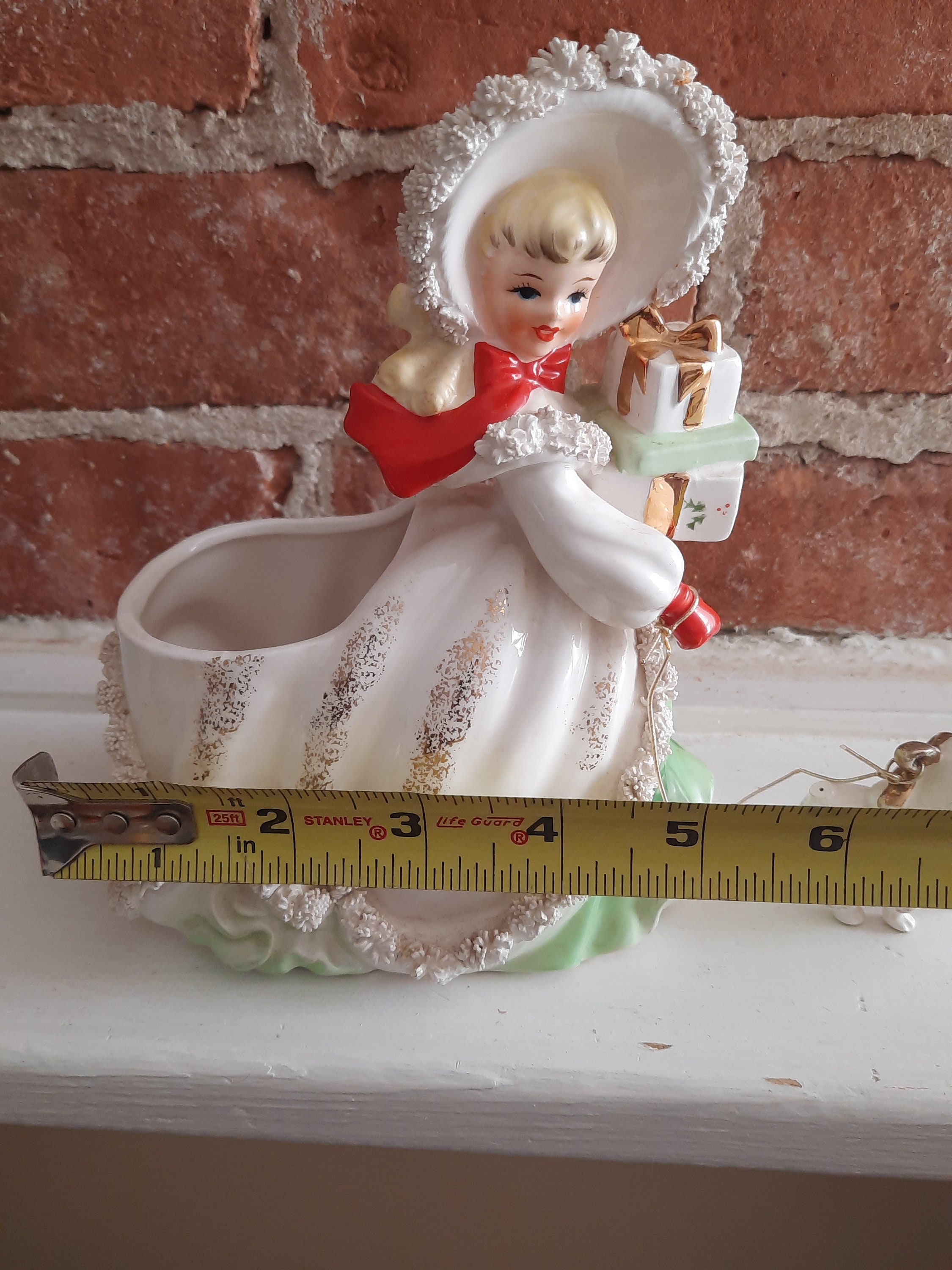 Vintage Napco Shopper Girl Planter With Poodle and Carrying - Etsy