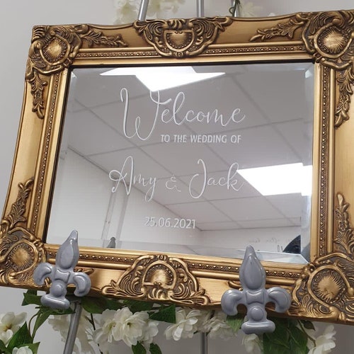 Custom Wedding Welcome Mirror Sign - Etsy