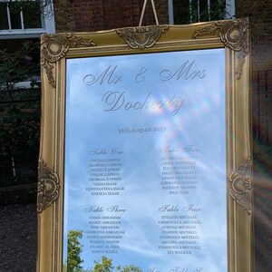 Gold Mirror Table Plan glass Mirror Included Any Design and - Etsy UK