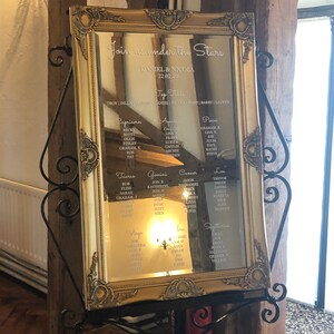 Gold Mirror Table Plan glass Mirror Included Any Design and - Etsy UK