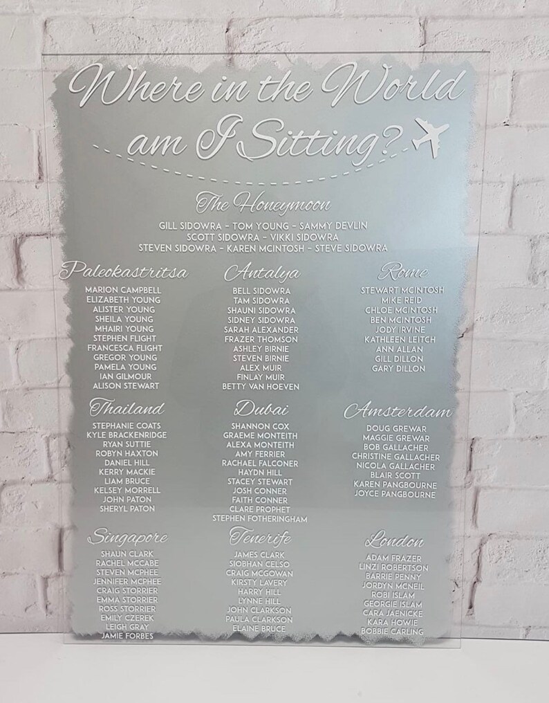 A1 Painted Acrylic Perspex Table Plan Wide Choice of Paint - Etsy