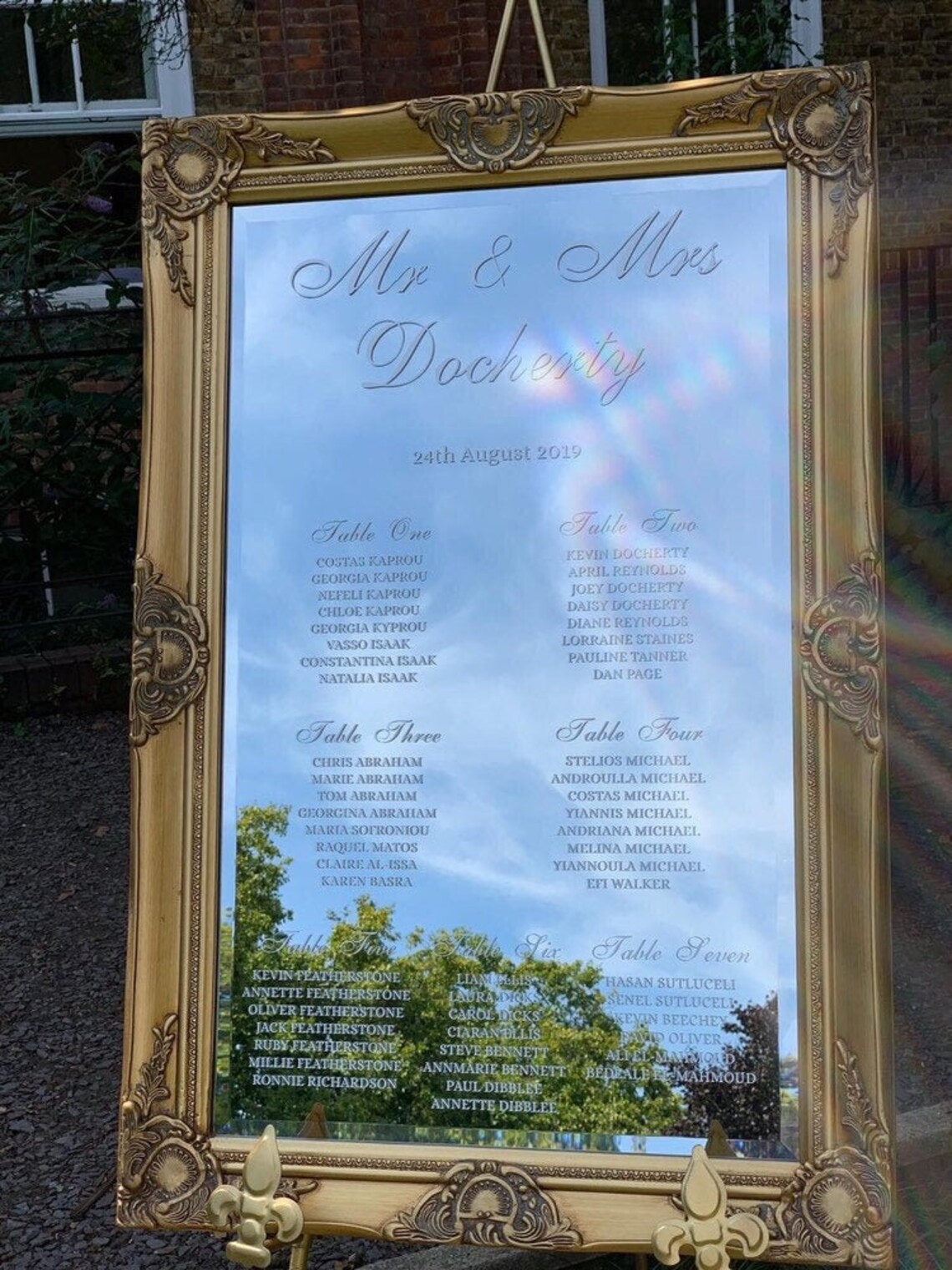 Gold Mirror Table Plan glass mirror included any design and | Etsy