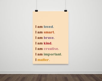 Student Daily Affirmations Printable Wall Art Positive Affirmation ...