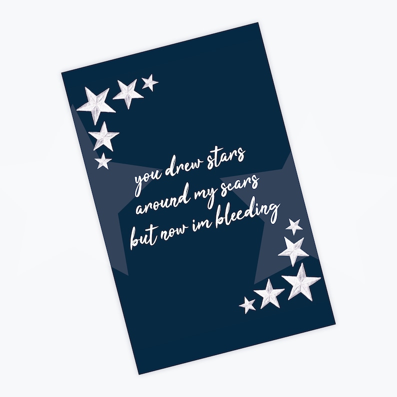 You Drew Stars Around My Scars Poster Design - *INSTANT DOWNLOAD* - Etsy