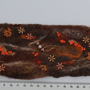 Brown Wool Cuff. Fibre Art Cuff. Felt Bracelet. Wool Felted Cuff. Felt ...