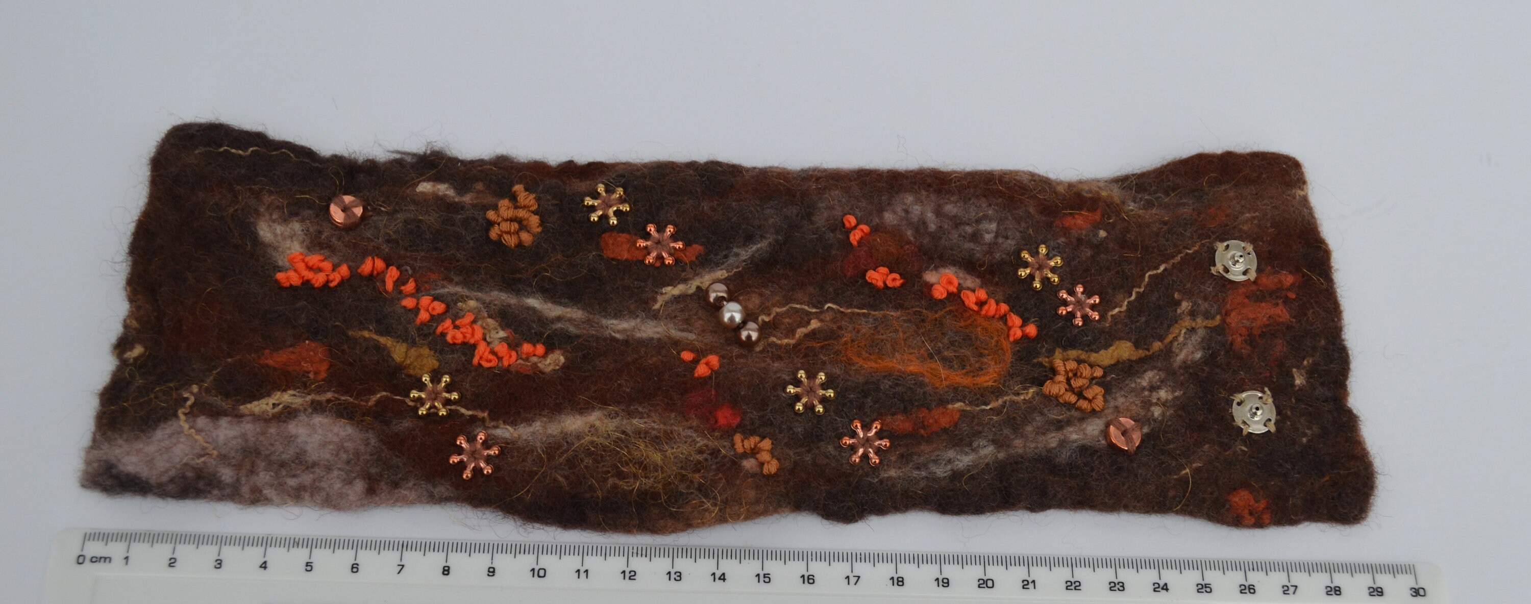 Brown Wool Cuff. Fibre Art Cuff. Felt Bracelet. Wool Felted Cuff. Felt ...