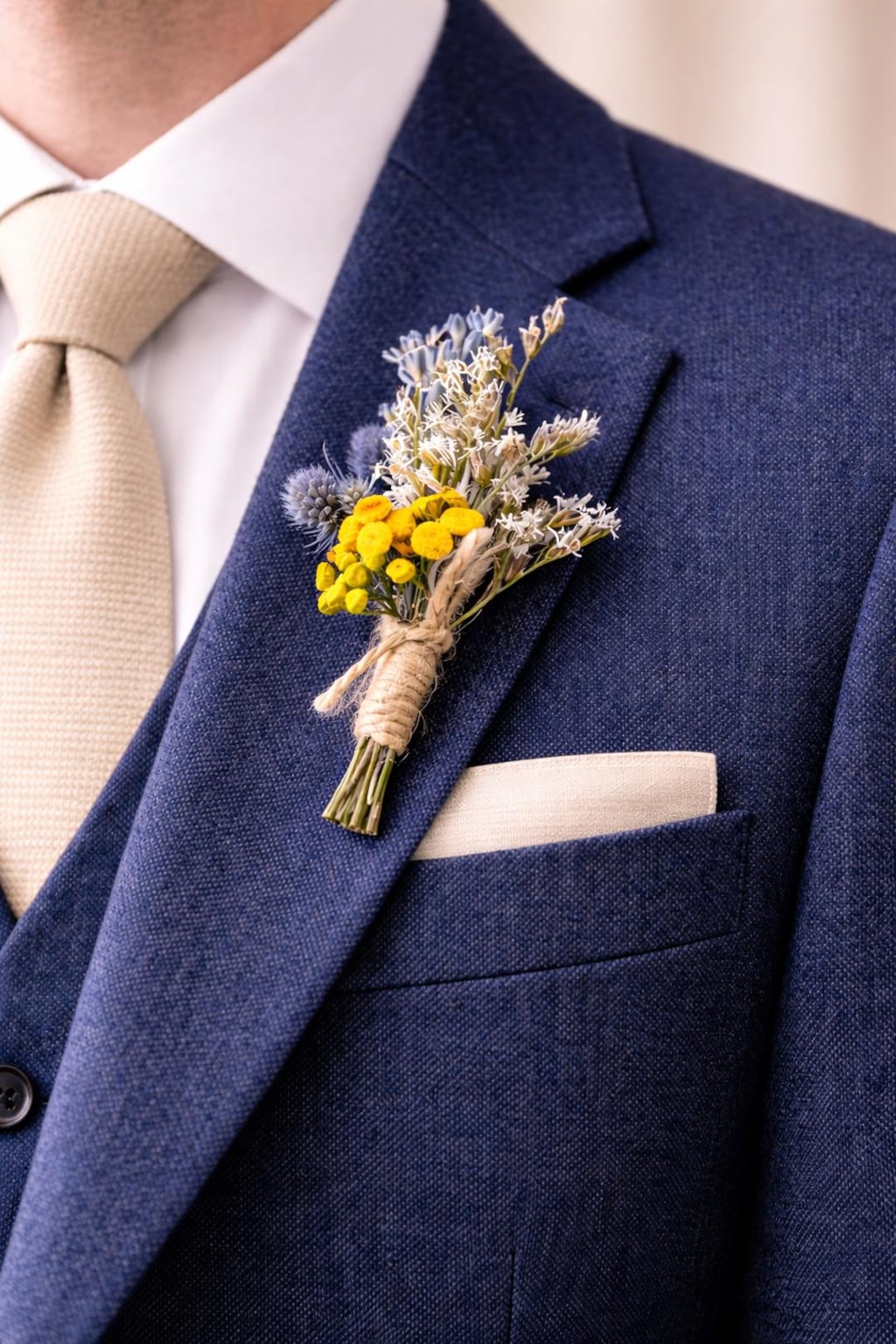 Rustic Wedding Boutonniere for Groom, Boho Groomsmen Lapel Flower ...
