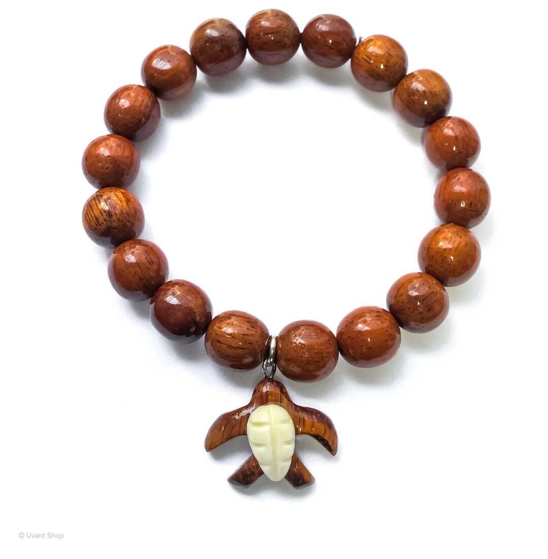 Wood Turtle Stretch Bracelet W Faux Shell Wood Jewelry - Etsy