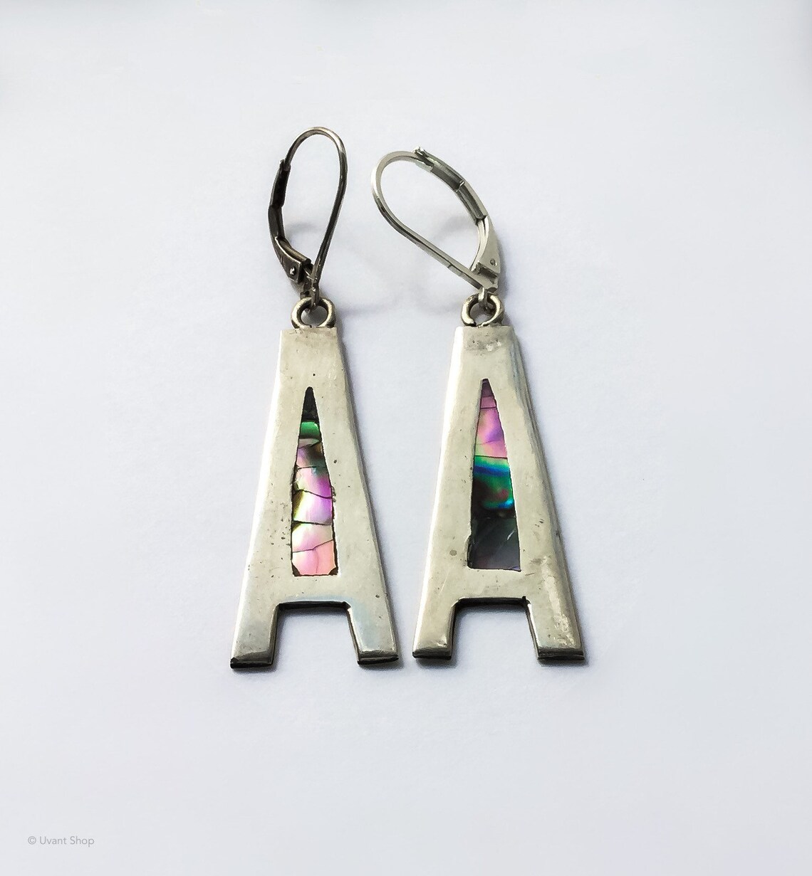 Letter A Earrings Sterling Silver Large Letter A Jewelry A - Etsy