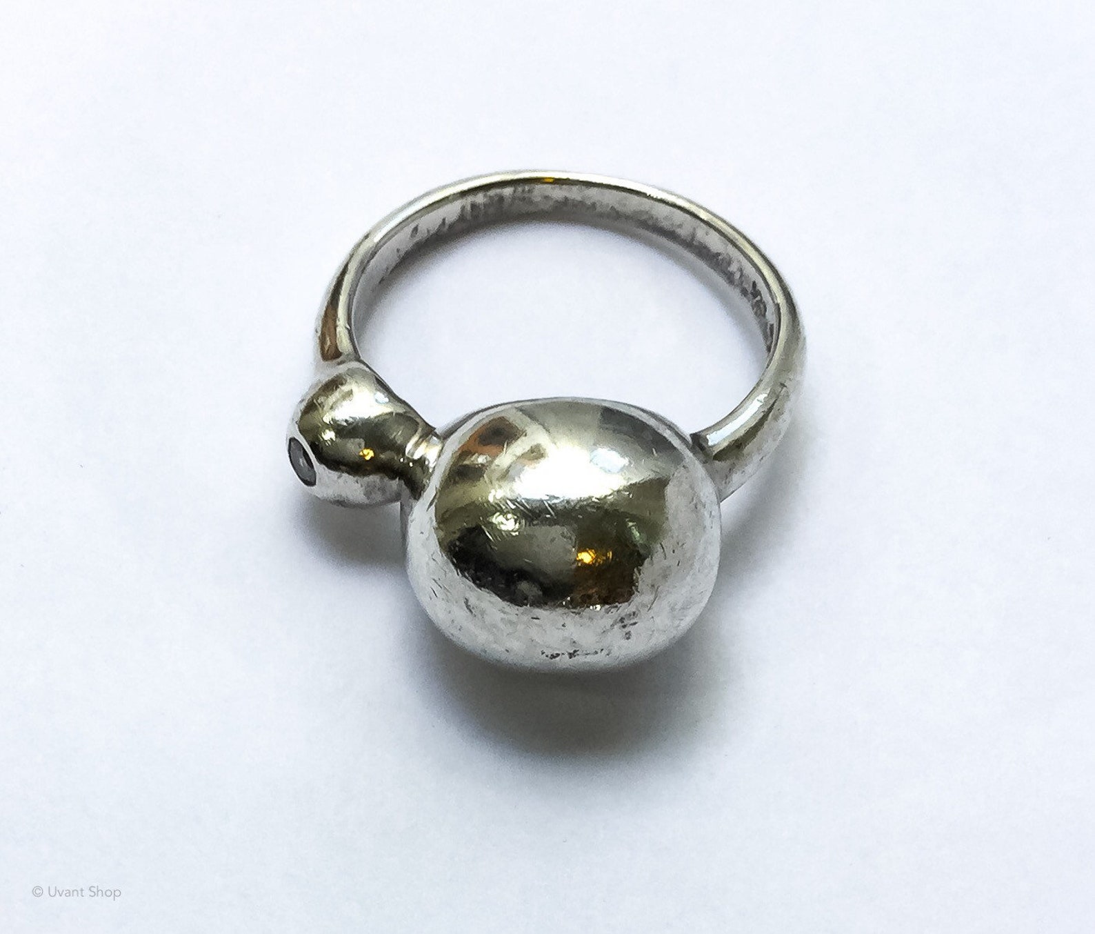 Atomic Orb Ring Sterling Silver Size 6 Modernist Ring 6 - Etsy