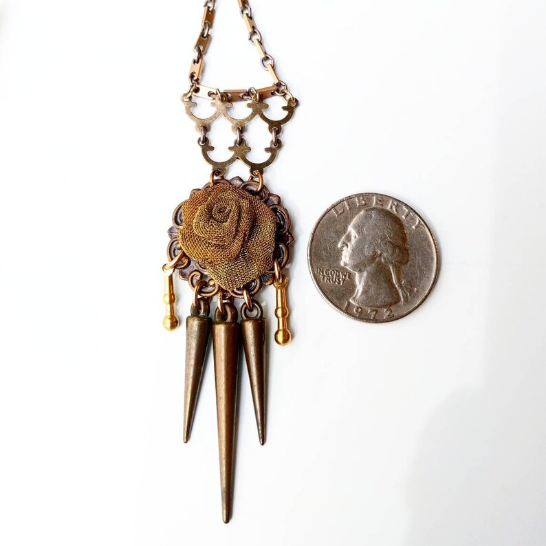 Trippy Gothic Rose Necklace ON SALE Assemblage Necklace | Etsy