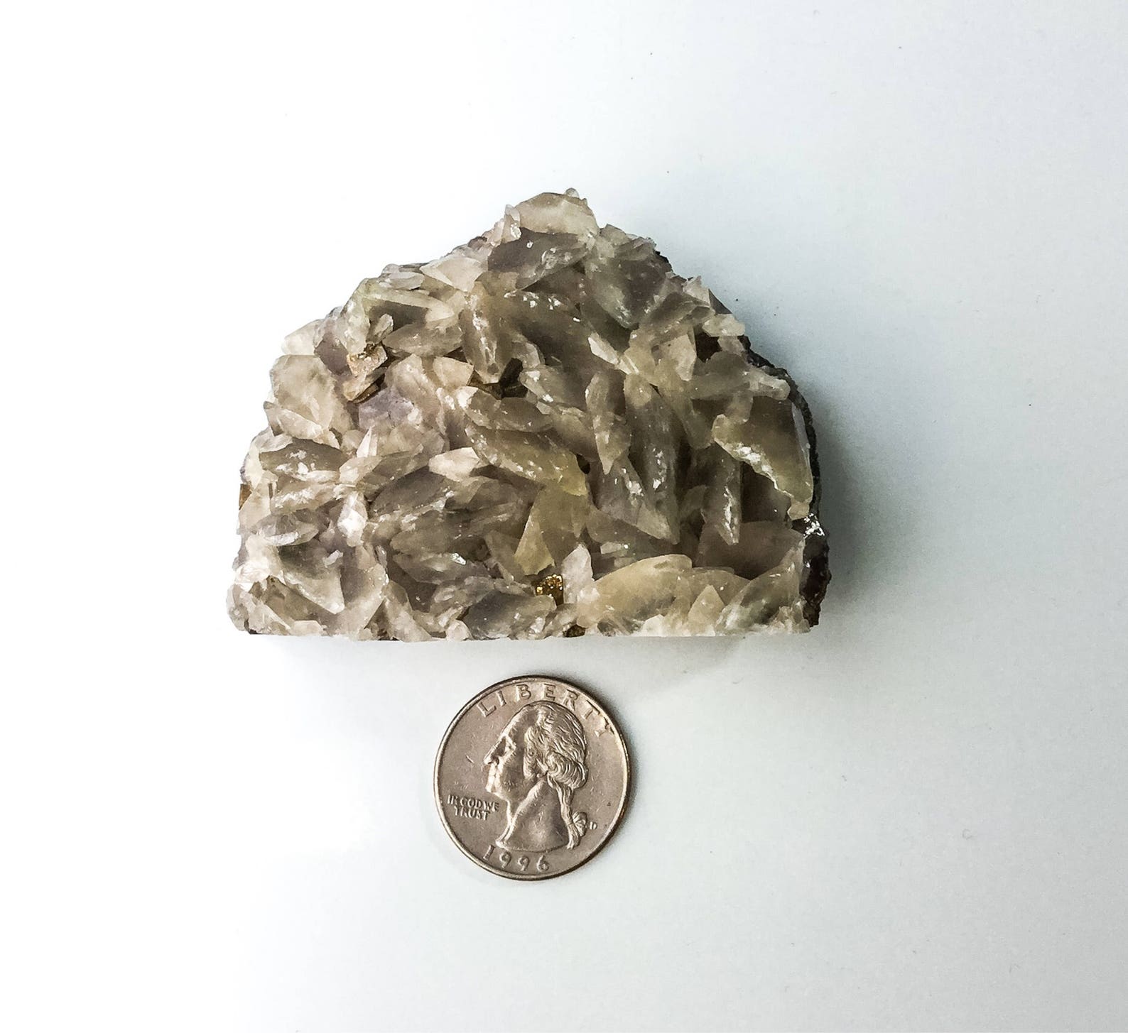 Dogtooth Calcite Cluster Gray Green Rock With Pyrite Large - Etsy