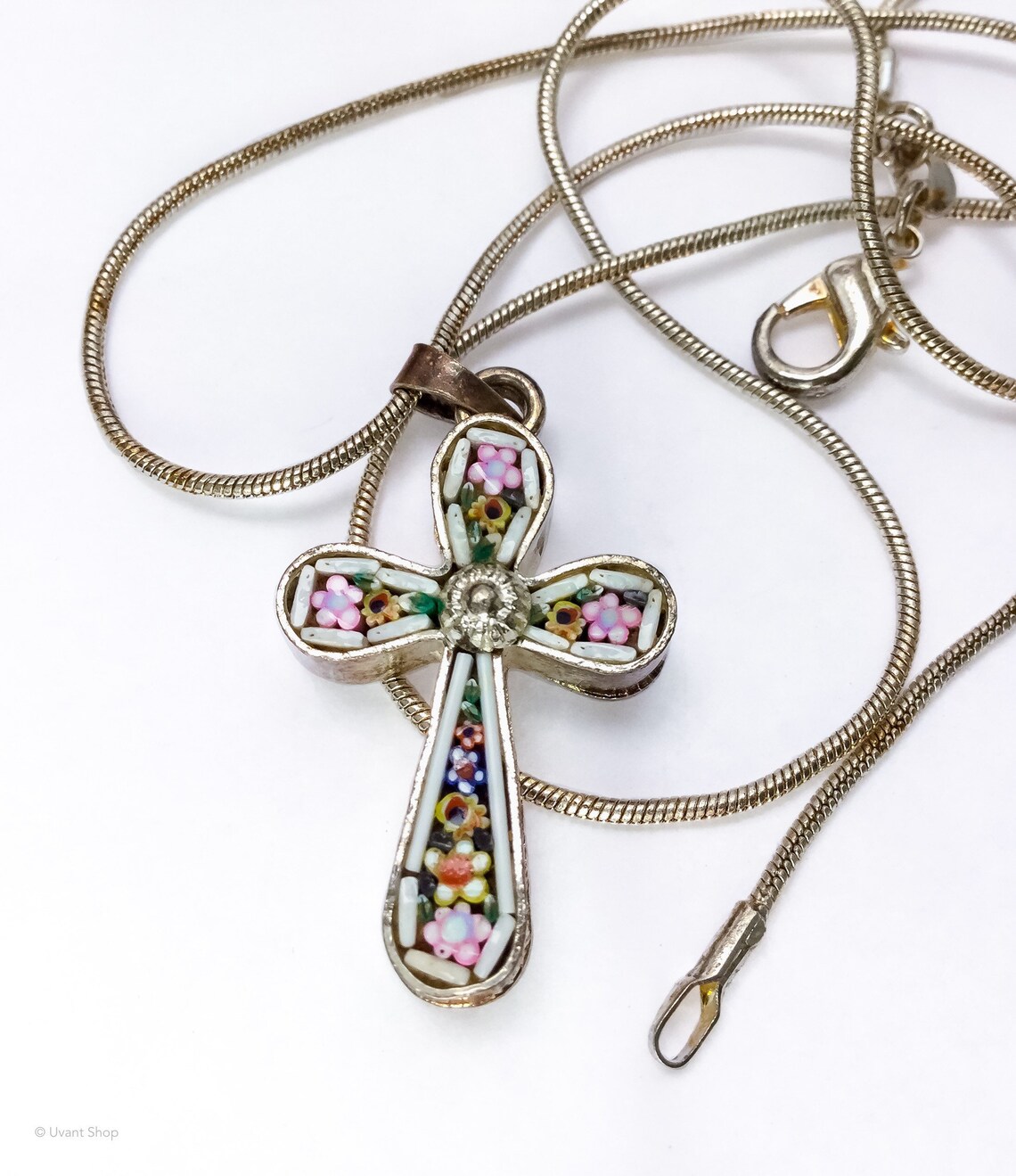 Large Cross Pendant Necklace Sterling Silver Catholic - Etsy