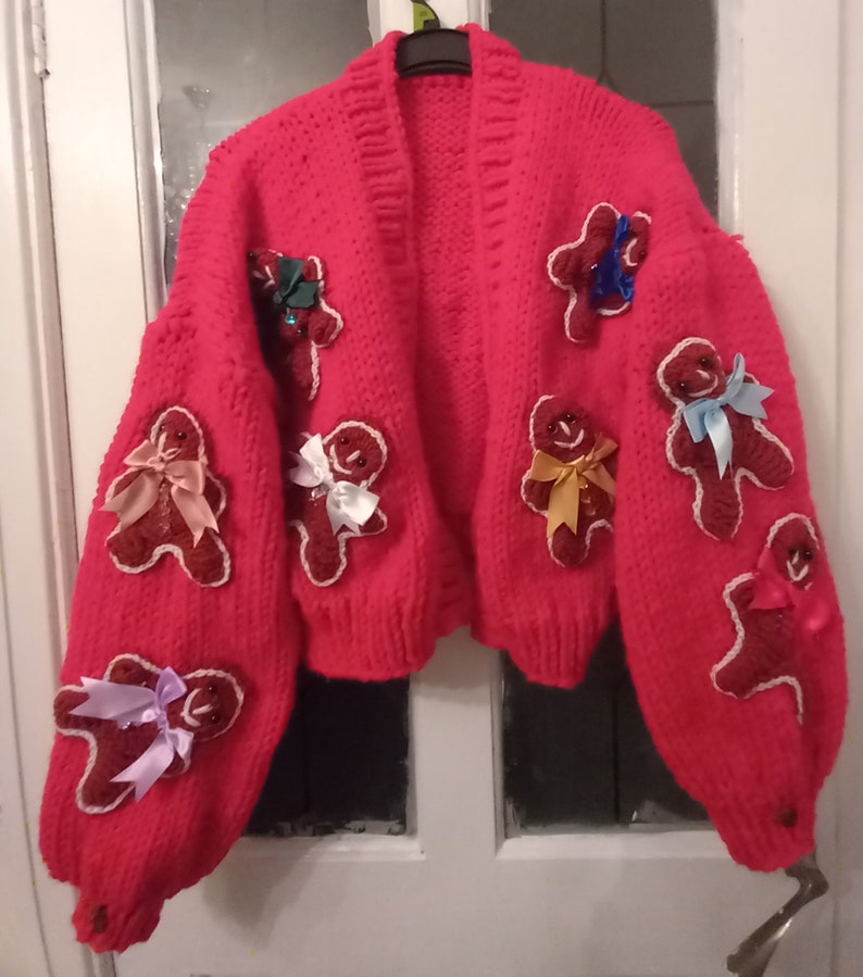 Handmade Gingerbread Man Cropped Cardigan 44 Inch Bust - Etsy