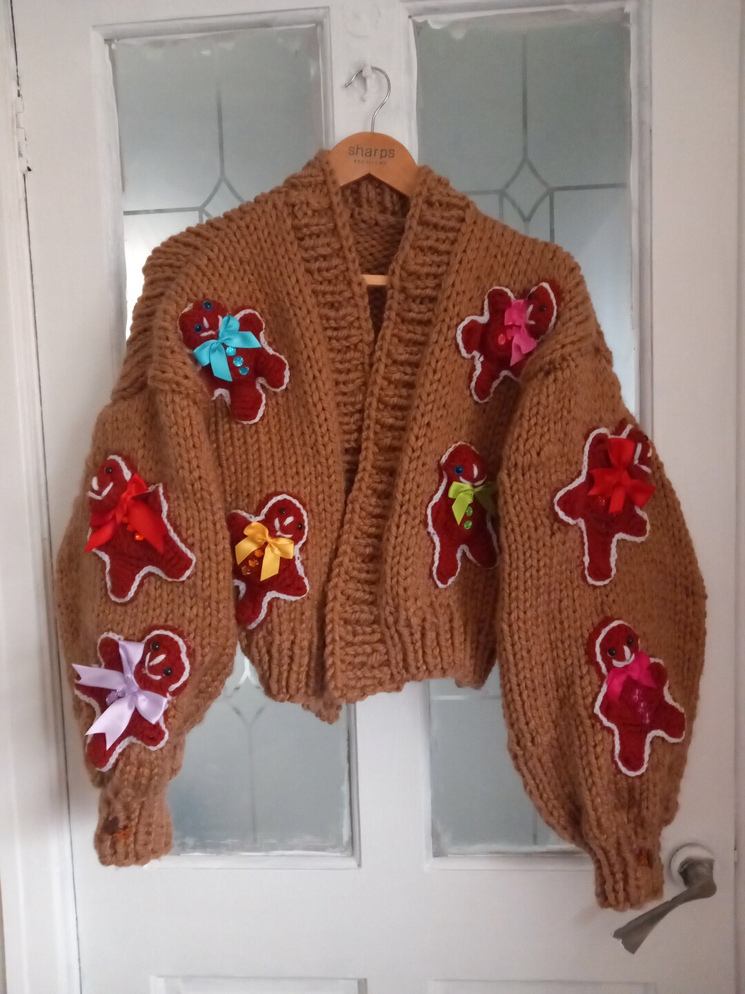 Handmade Gingerbread Man Cropped Cardigan 44 Inch Bust - Etsy