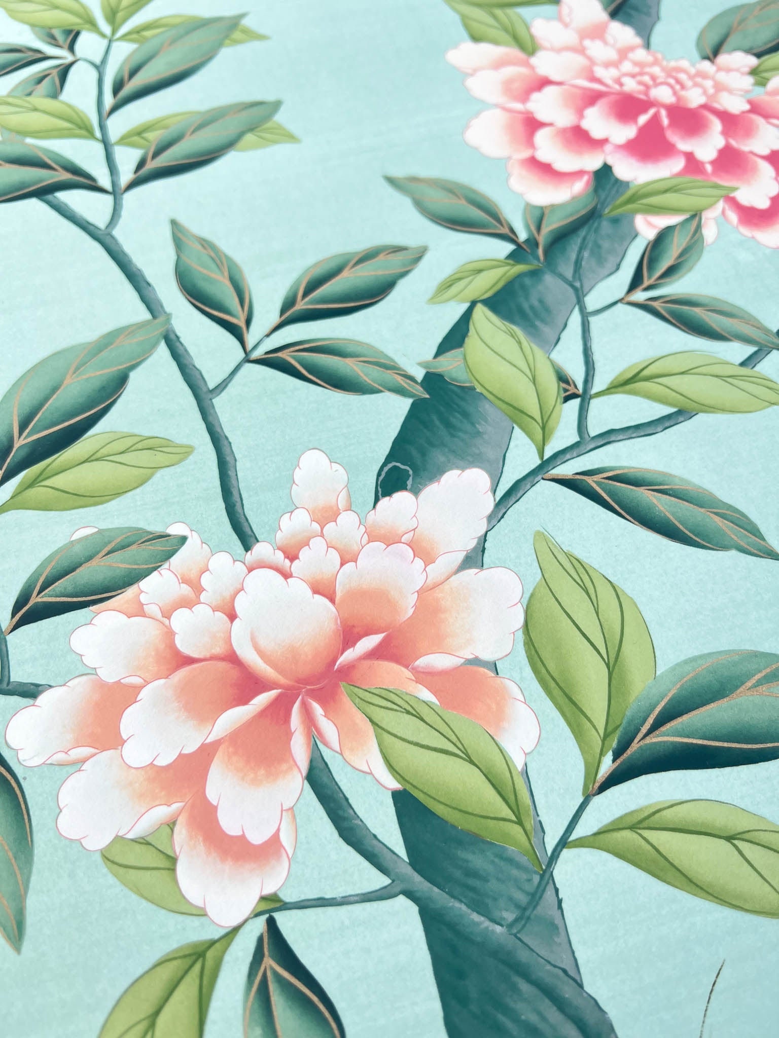 Eden Blue Floral Art Print A & B Set of Two / Faraway Land Collection ...