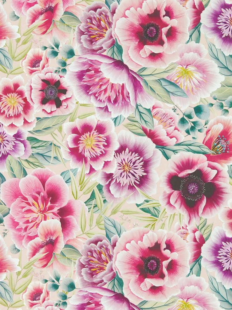 Marsha Wallpaper Maximalist Statement Pink Large Scale Flower Wall ...