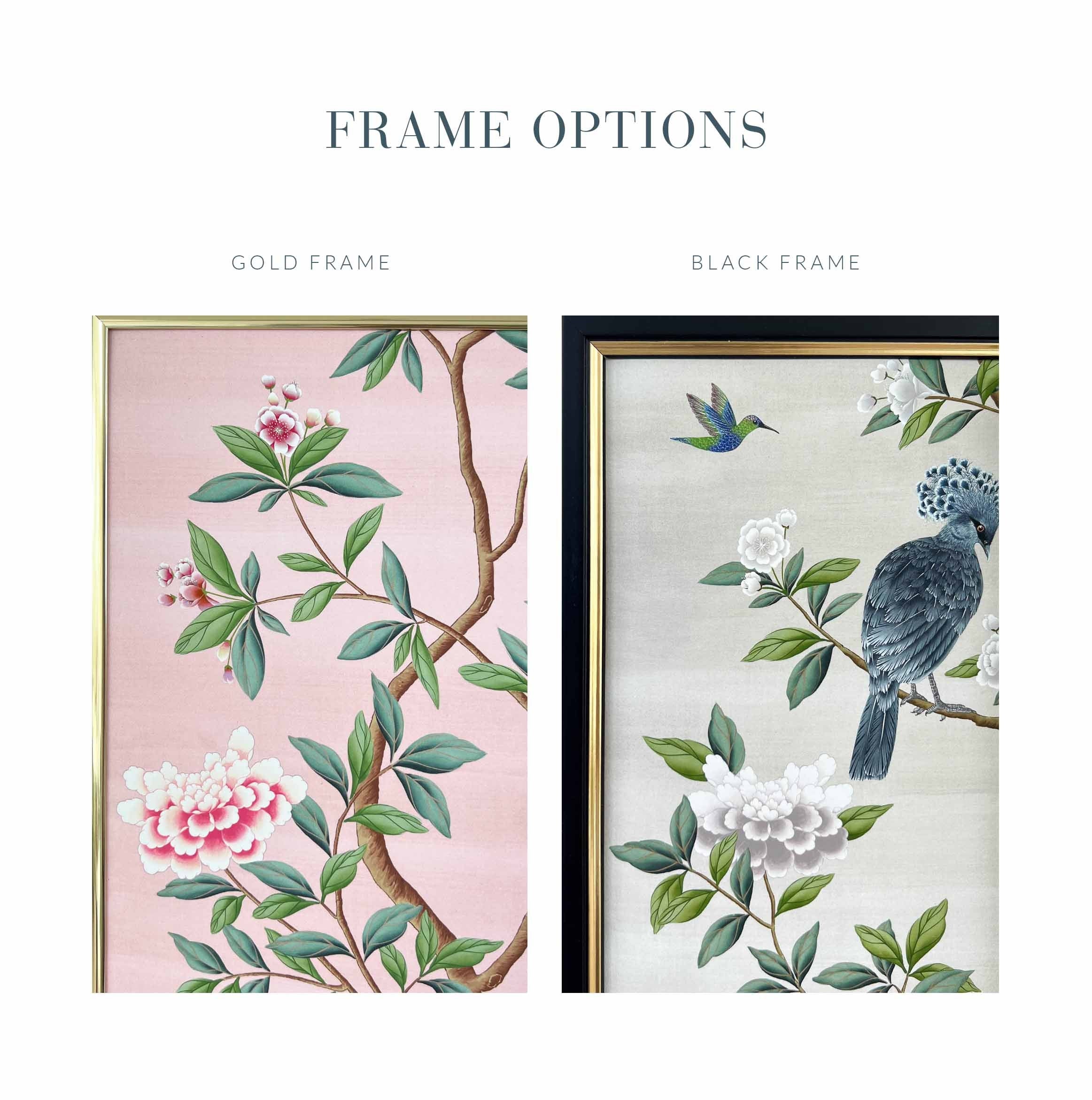 Eden Blue Floral Art Print A & B Set of Two / Faraway Land Collection ...