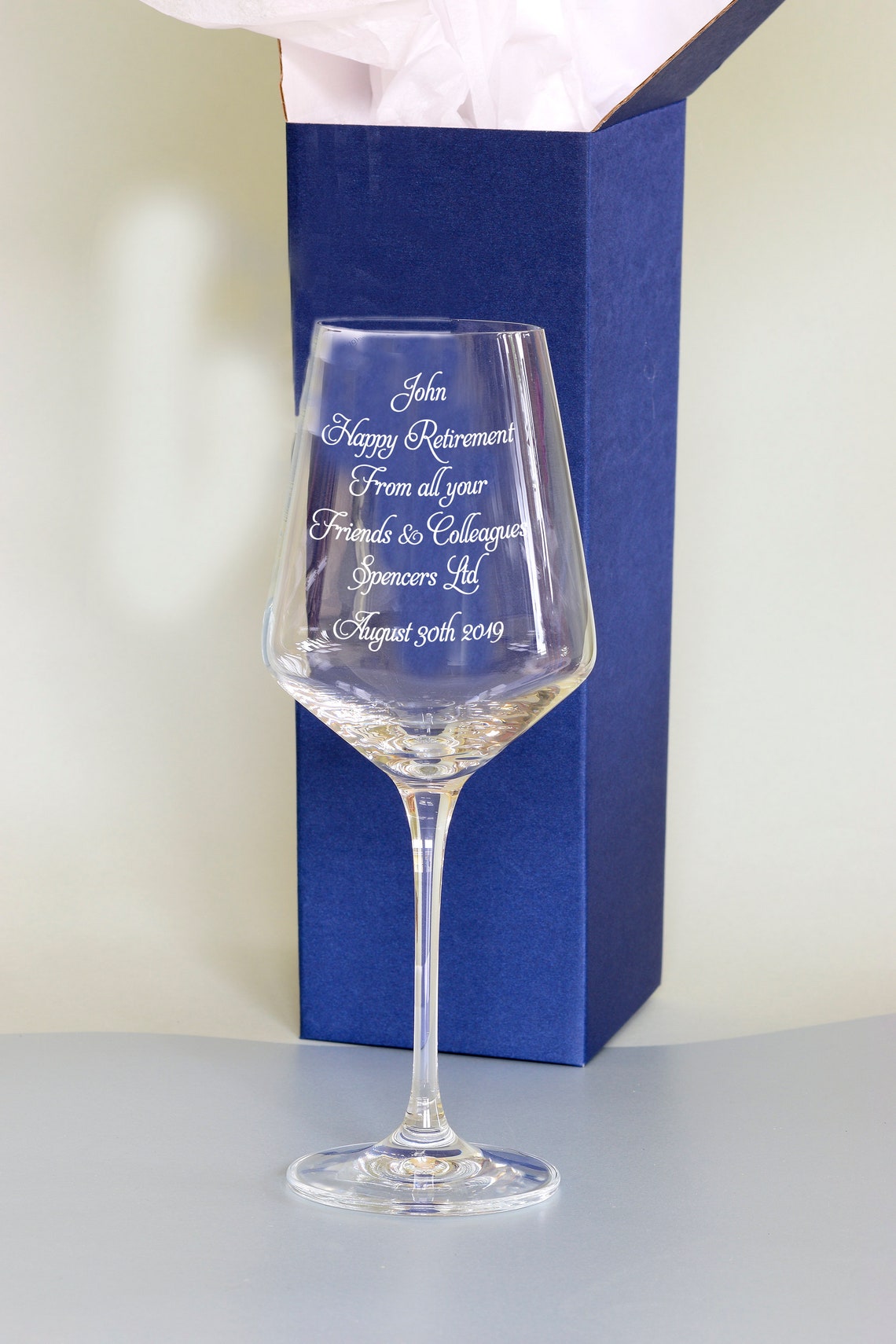 Good Luck Wine Glass Personalised Gift Your Message Engraved | Etsy UK