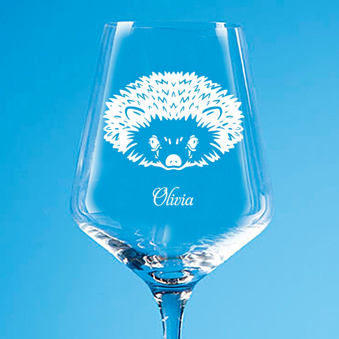 Personalised Hedgehog Wine Glass, Hedgehog Glass Gift, Hedgehog Whisky ...