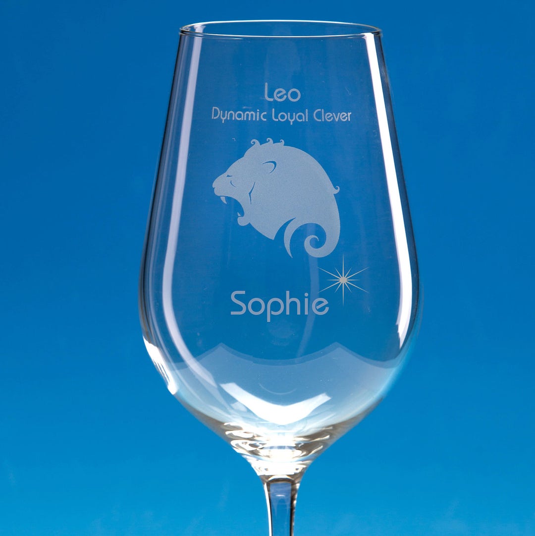 Leo Wine Glass, Personalised, Leo Friend Gift, Leo Birthday Gift, Leo ...