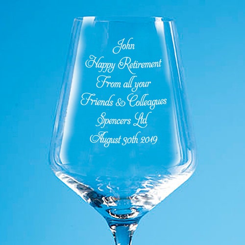 Personalised Wine Glass Personalized Retirement Gift for - Etsy