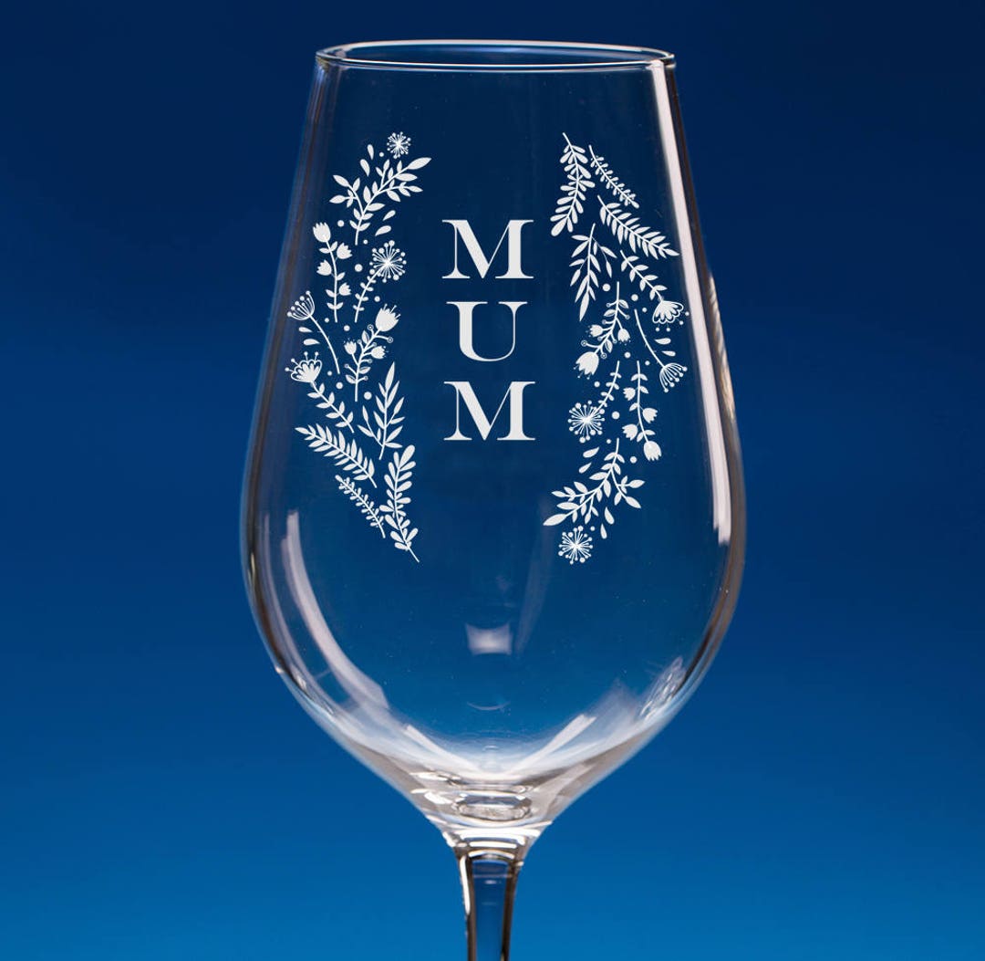 Mum Wine Glass Mothers Day Gift, Personalised Mum Gift, Engraved Glass ...