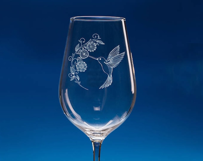 Hummingbird Wine Glass, Personalised Mother's Day Gift Hummingbird ...