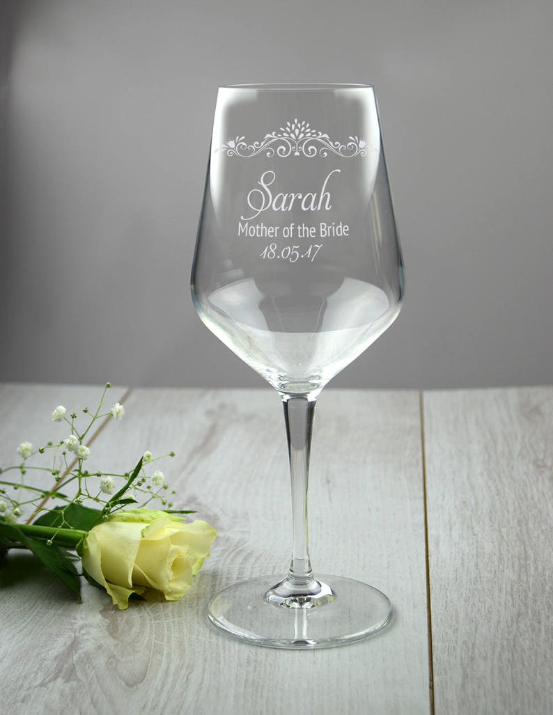 Mother of the Bride Wine Glass, Personalised Mother of the Groom Gift ...