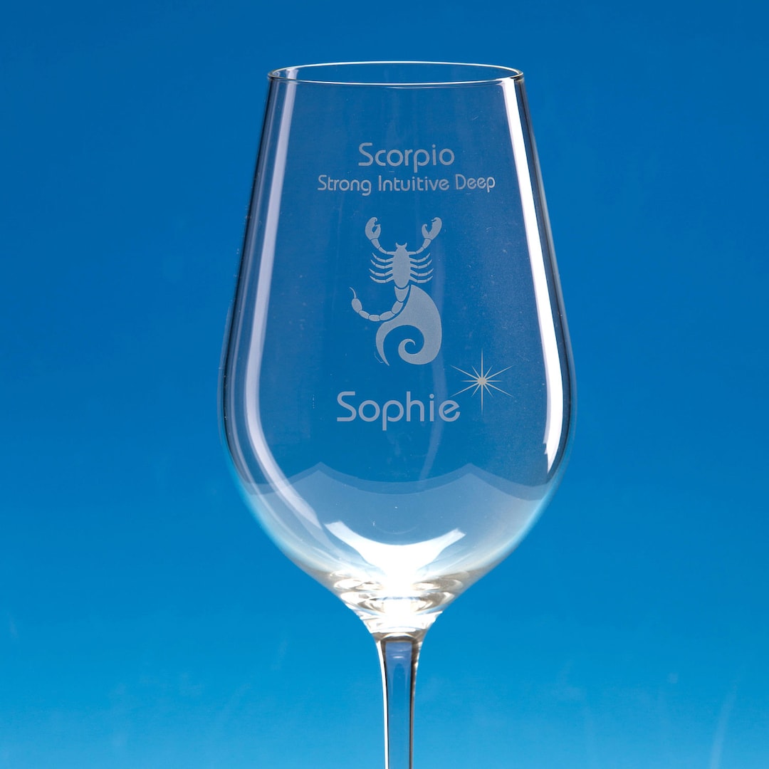 Personalized Scorpio Wine Glass: Engraved Zodiac Gift - Etsy