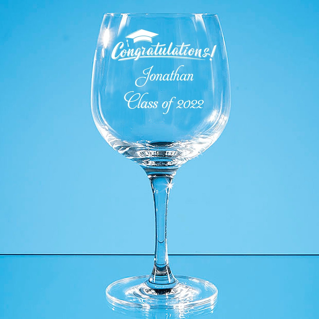 Personalised Graduation Gin Glass, Engraved Graduation Gift Wine Glass ...