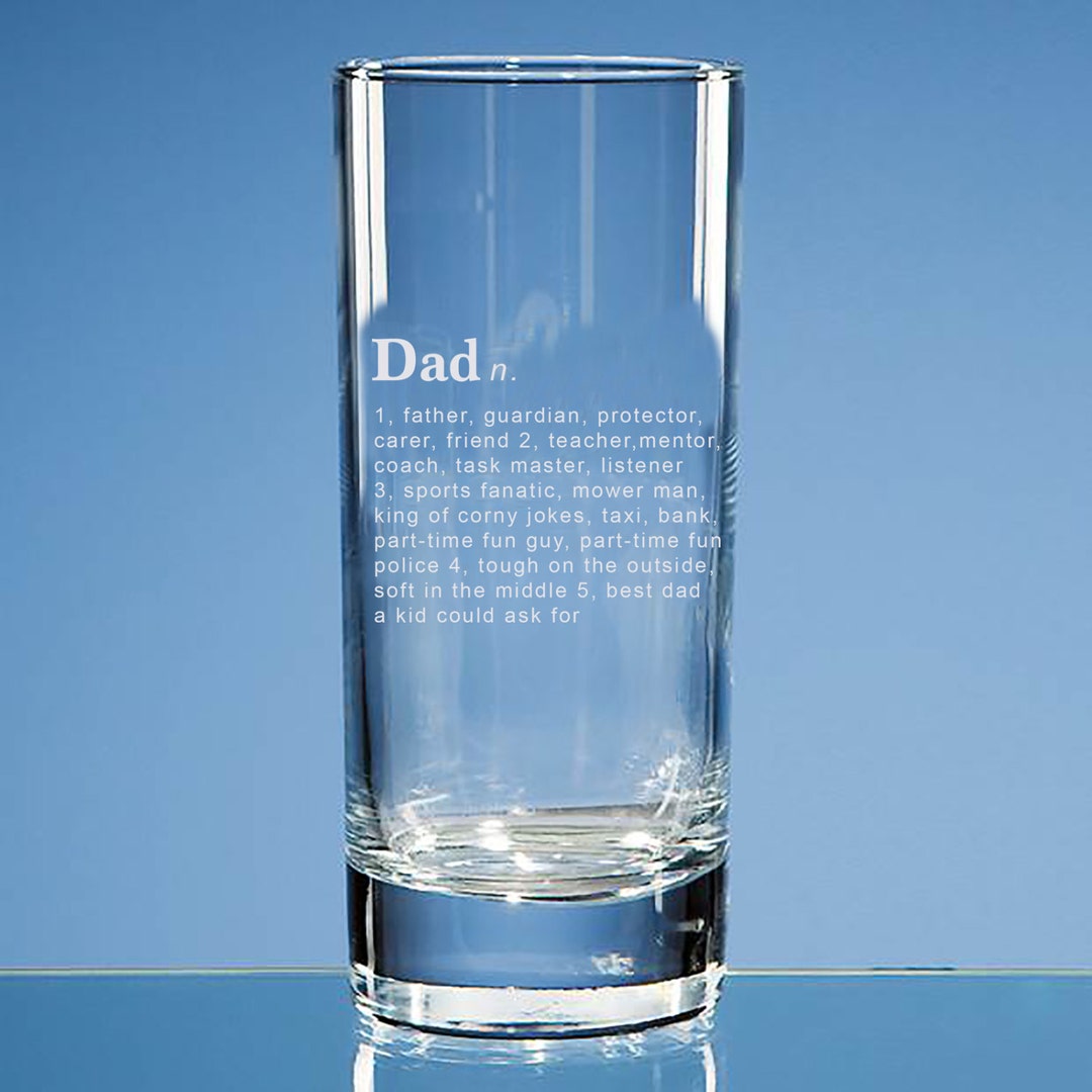 Dad Glass, Personalised Gift, Dad Engraved Glass, Gift for Dad, Father ...