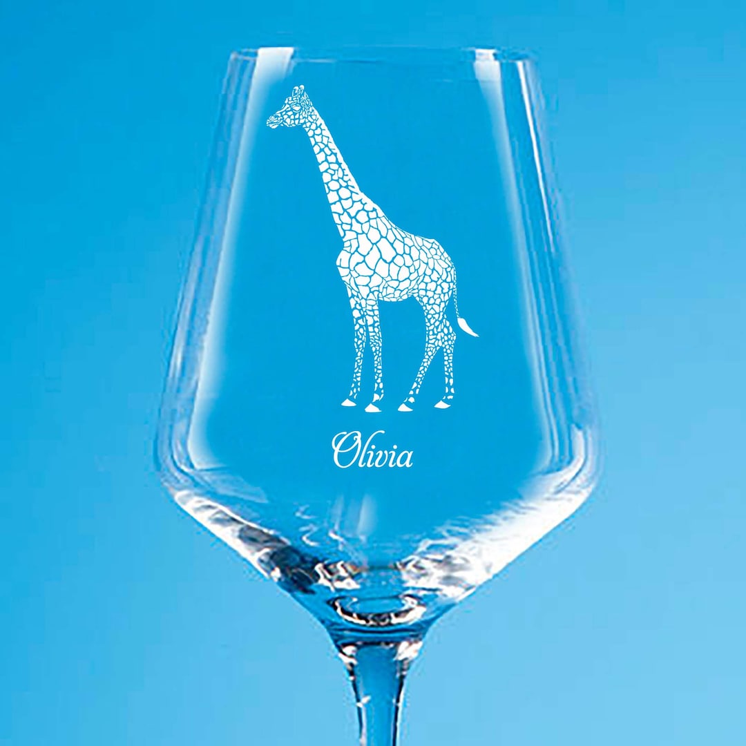 Personalised Giraffe Engraved Glass: Unique Choice of Wine, Whisky ...