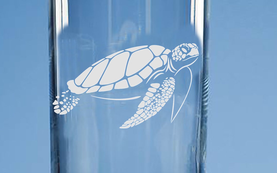 Set of 2 Turtle Glasses Personalised Sea Turtle Highball | Etsy