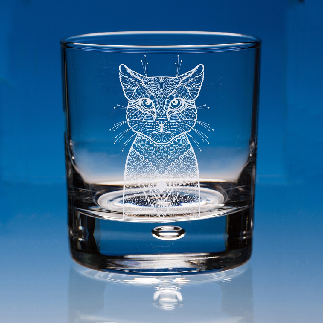 Cat Whisky Glass, Customised Whisky Glass for Cat Lover, Special ...
